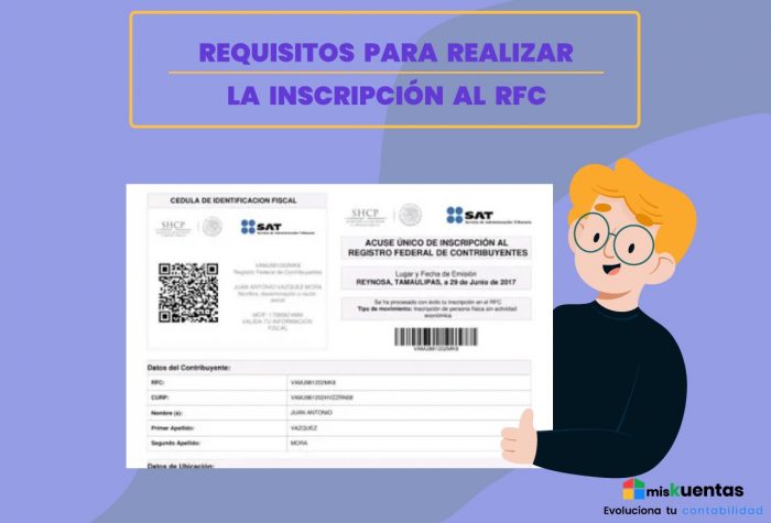 REQUISITOS PARA REALIZAR LA INSCRIPCIÓN AL RFC | misKuentas : misKuentas